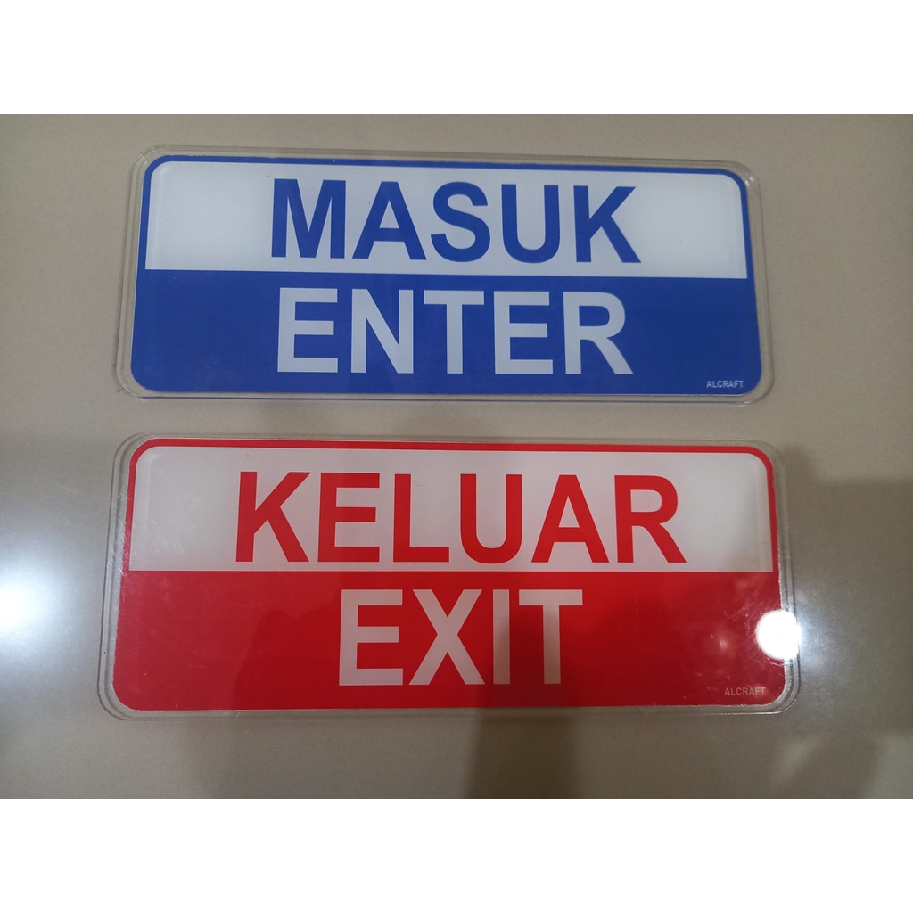 Jual sign board akrilik masuk enter keluar exit | Shopee Indonesia