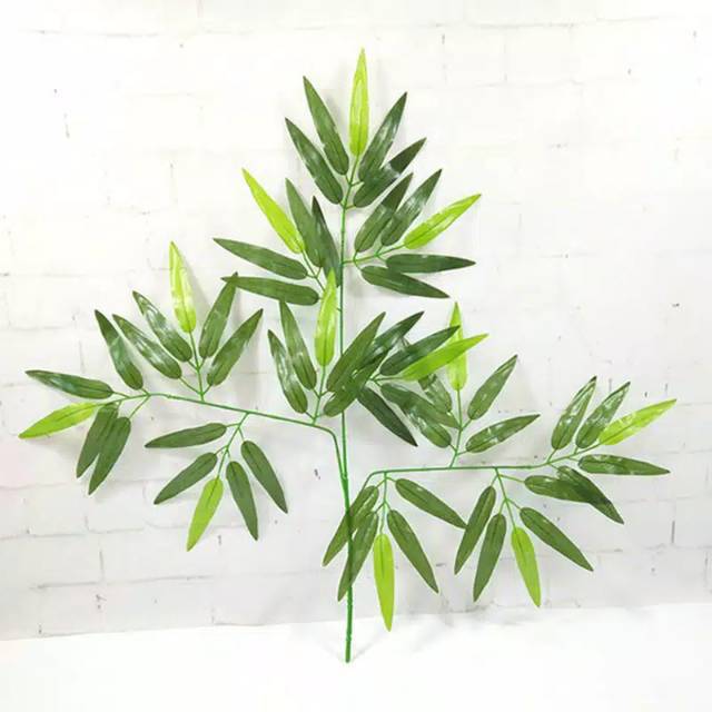 Jual Daun Bambu Tangkai Hijau dan Kuning Hias Artificial Tangkai ...