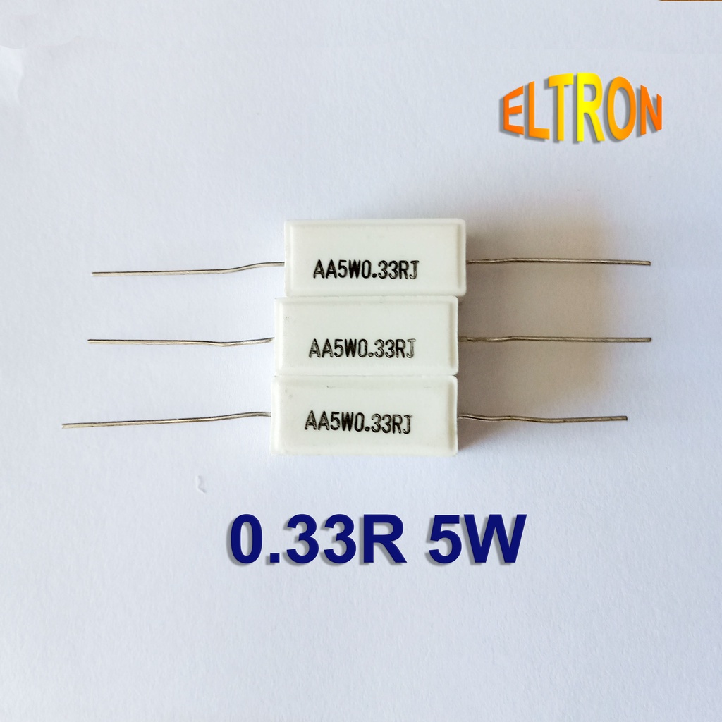 Jual Resistor 5Watt R Kapur 0.33R 5W R33J 0.33ohm | Shopee Indonesia