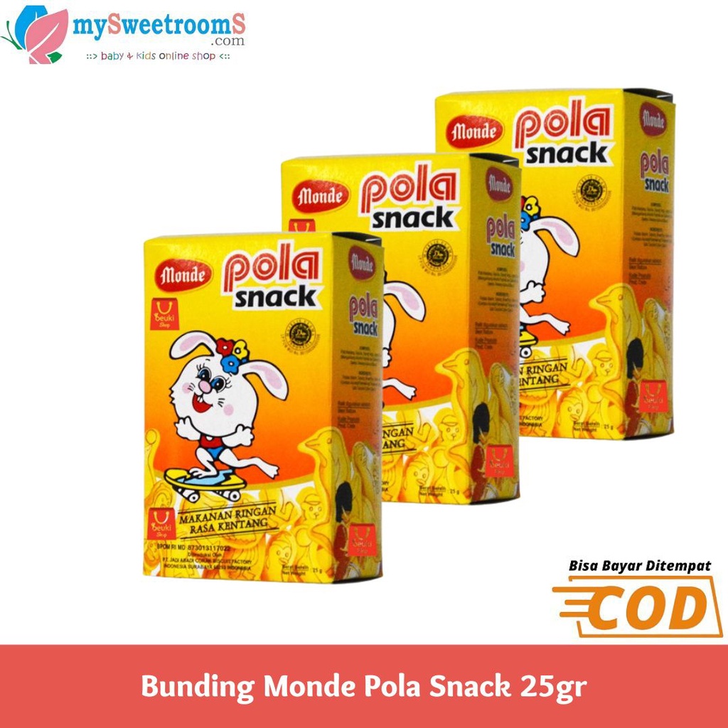 Jual Bundling 3 Monde Pola Snack 25gr Potato | Shopee Indonesia