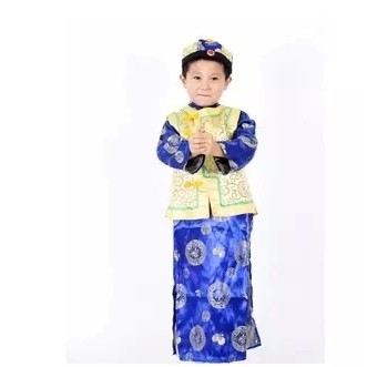 Jual Baju Cheongsam shanghai imlek untuk anak laki warna biru , rompi ...