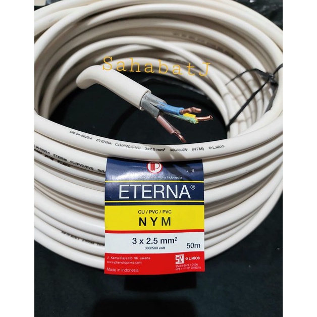 Jual Kabel eterna 3x2.5 / eterna nym 3x2.5 / eterna kawat tembaga 3x2,5 | Shopee Indonesia