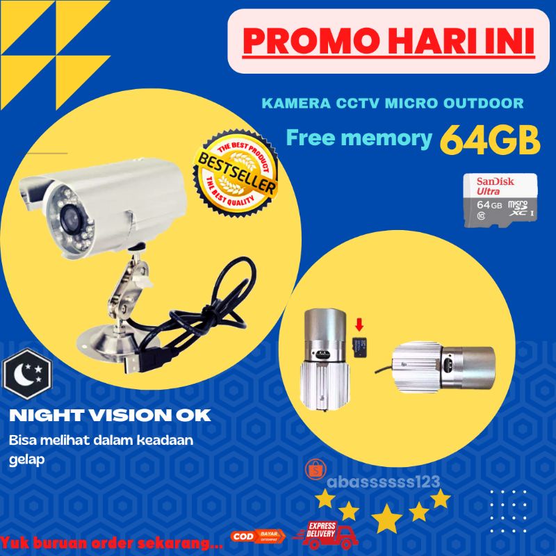 Jual Kamera cctv outdoor FREE MEMORY 64GB(COD) CCTV rumah langsung ...