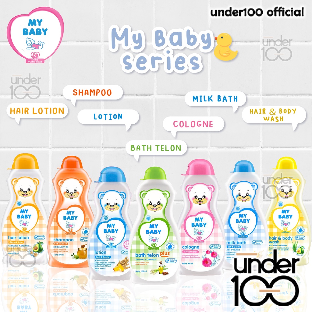 Jual UNDER100 MY BABY Hair & Body Wash | Hair Lotion | Cologne | Lotion ...
