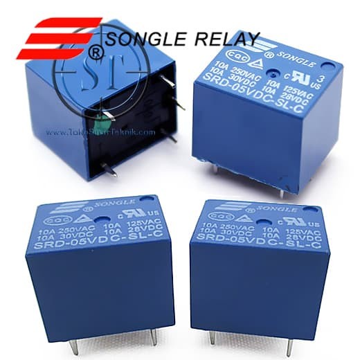 Jual Relay 5V 12v 10A Original Songle SRD-5VDC-SL-C 5pin DC Control Asli Standarisasi | Shopee ...
