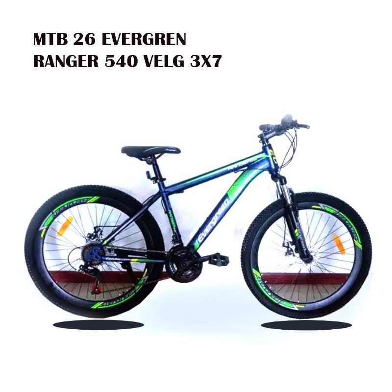 Jual Sepeda gunung MTB 26 Evergreen ranger 540 velg tinggi 3X7 speed ...
