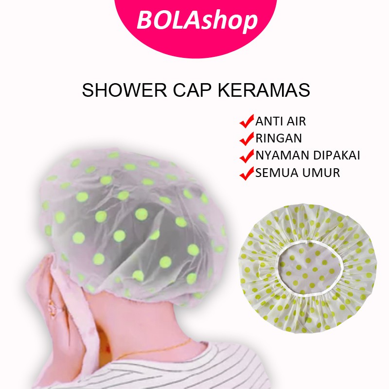 Jual Shower Cap Tebal Penutup Rambut Anti Air Transparan Desain ...