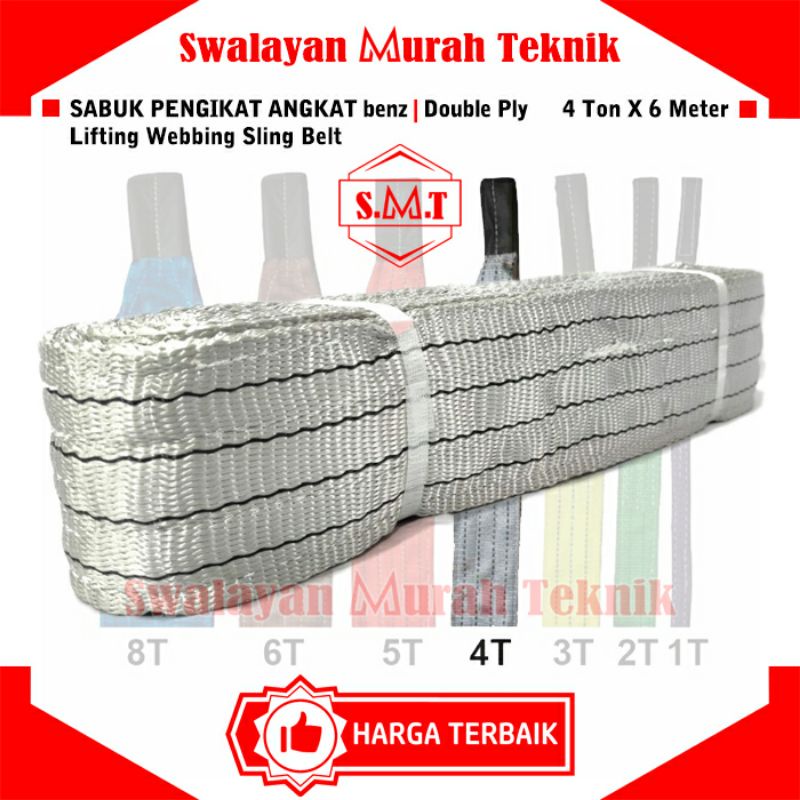 Jual Webbing Sling BENZ 4 Ton Webing Seling 4T X 3M/4M/5M/6M Lifting Belts Double Ply | Shopee ...