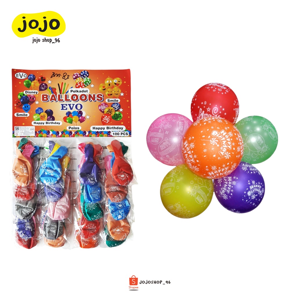 Jual Balon Ulang Tahun Balon Ultah Latex Tebal EVO Display BM-83 Happy ...