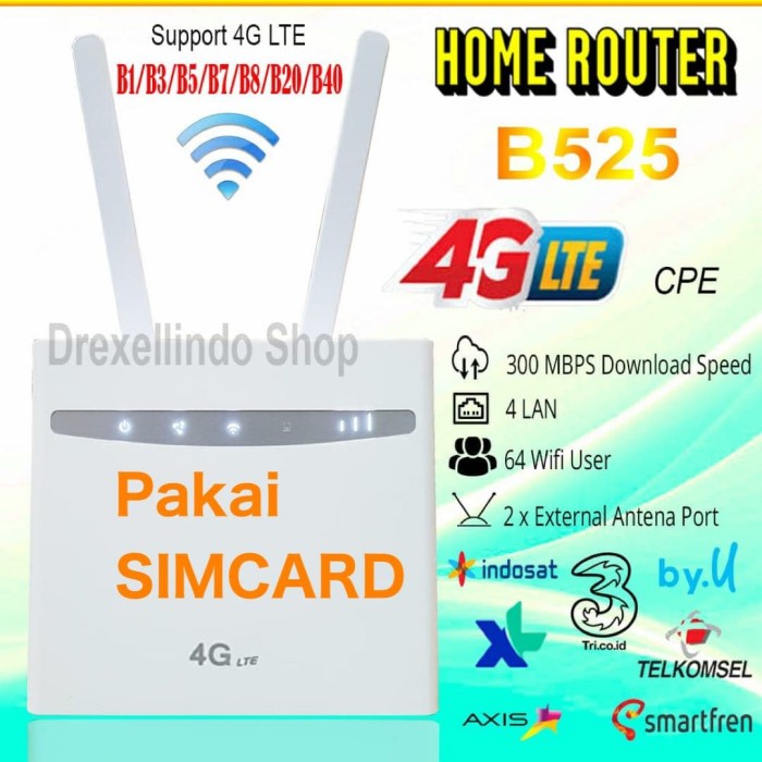 Jual Modem ROUTER WIFI 4G LTE B525 300Mbps UNLOCK ALL SIMCARD murah ...
