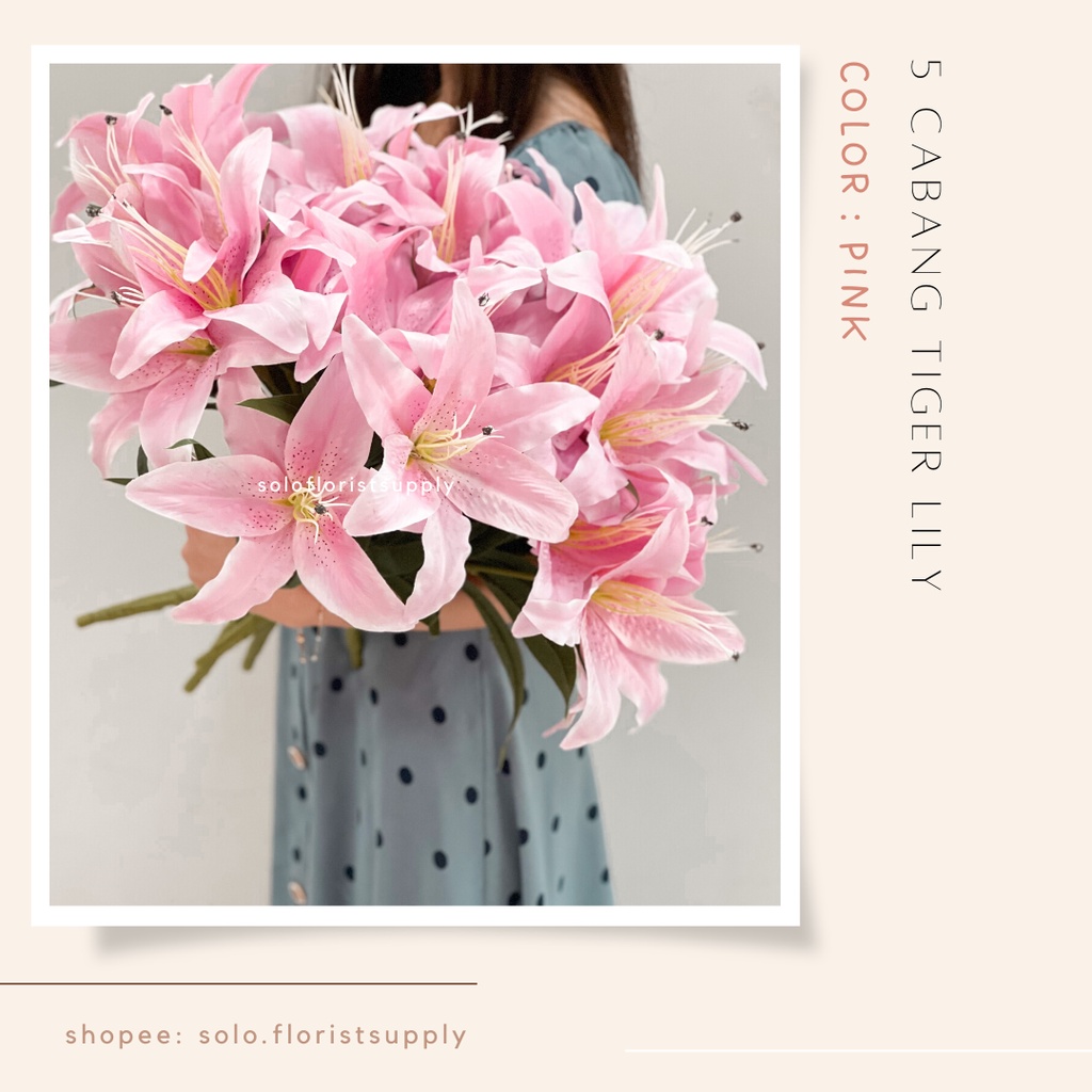 Jual 5 CABANG TIGER LILY Latex 5 Kuntum 2Biji Putik Daun Latex Bunga ...