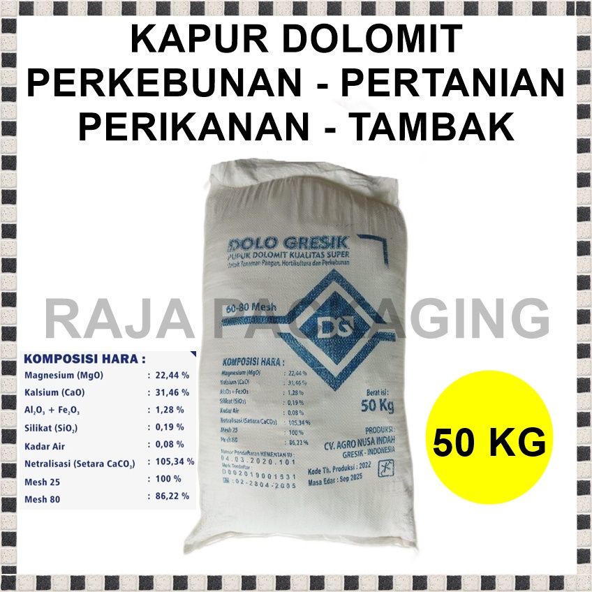 Jual Kapur Dolomit Karung 50 Kg Karungan Pupuk Dolomite Kalsium ...