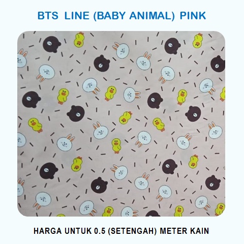 Jual Kain Polymicro Motif BTS LINE Funny Baby Animal, BTS SINGER ...