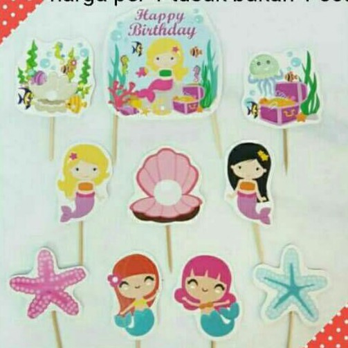 Jual Topper cake hiasan kue ulang tahun karakter mermaid putri duyung ...
