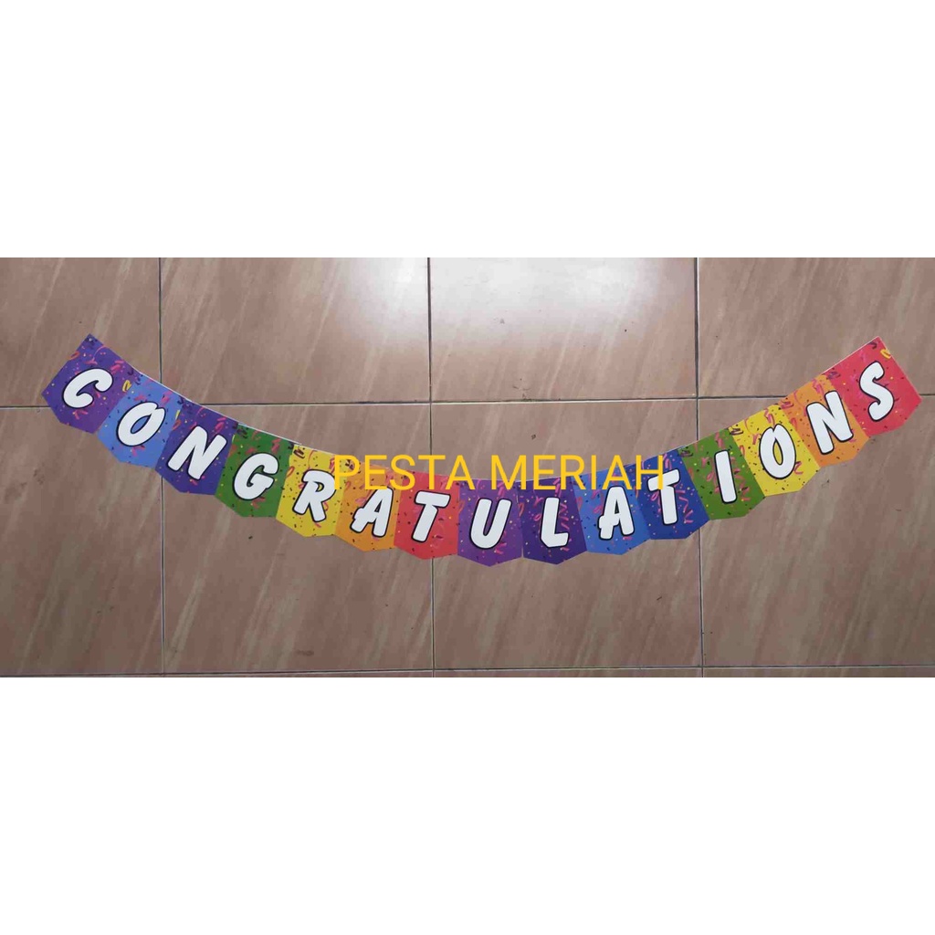 Jual BANNER CONGRATULATIONS / BUNTING FLAG CONGRATULATIONS / TULISAN ...