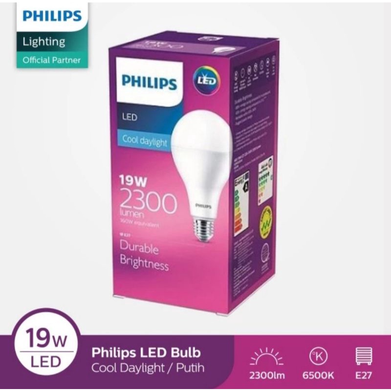 Jual Lampu LED philips bulb 19 watt w 19w 2300 lument mycare Original SNI Super Terang E27 6500K ...
