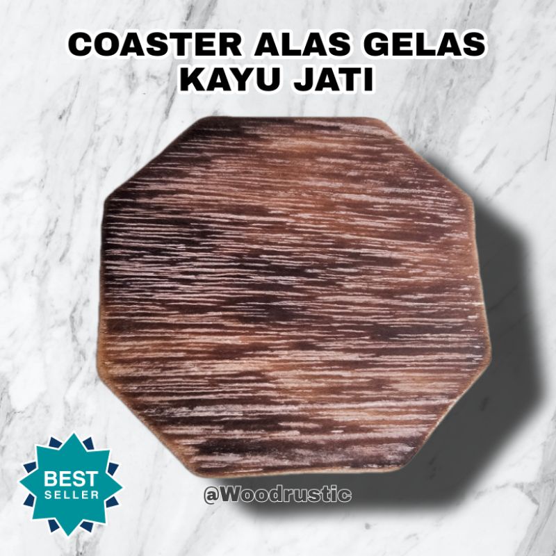 Jual CASY - COASTER GELAS TATAKAN GELAS ALAS GELAS KAYU JATI ALAS GELAS ...