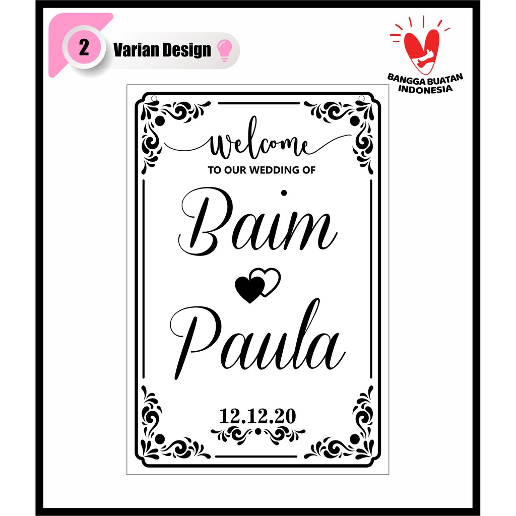 Jual Acrylic wedding sign /akrilik sign / welcome board / engagement ...