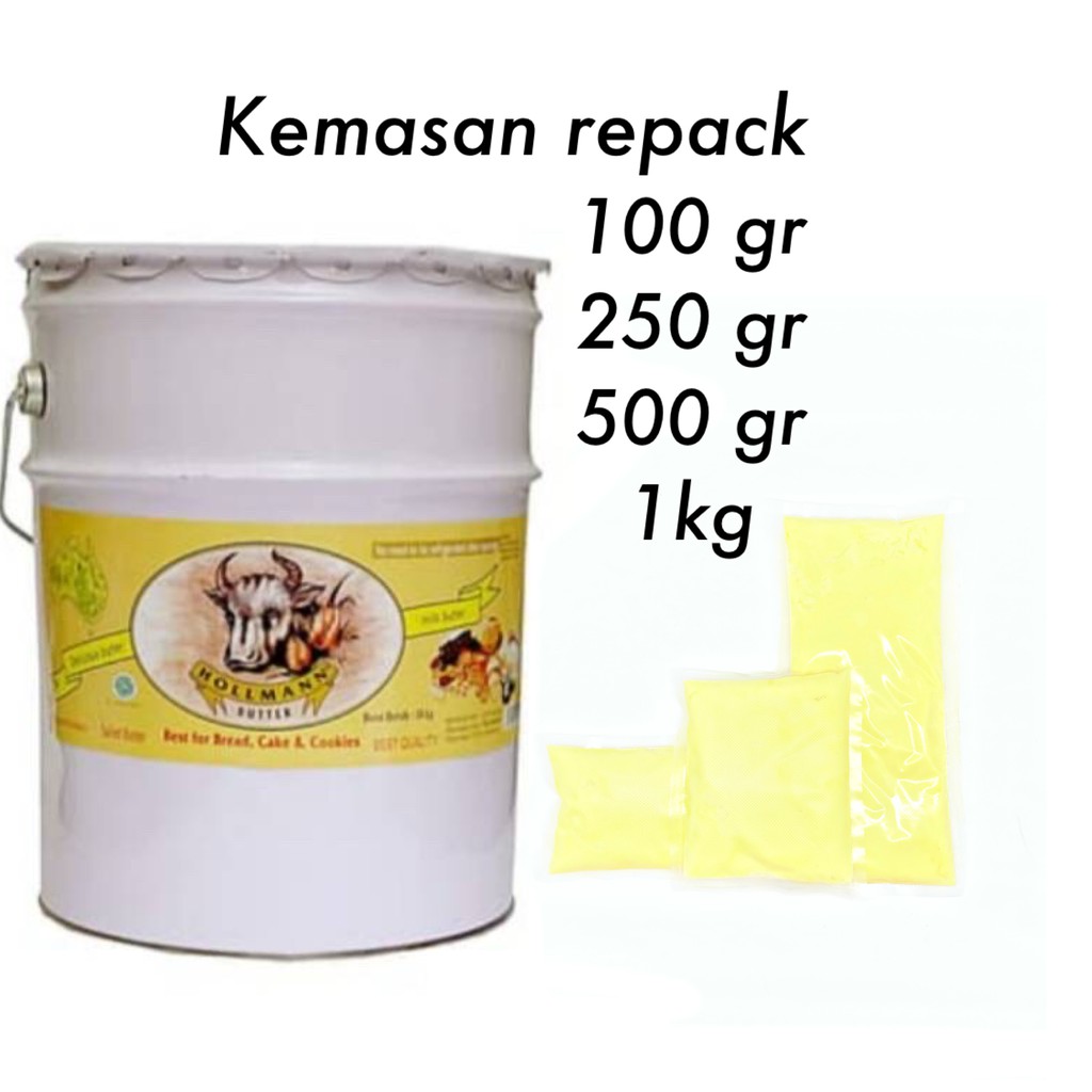 Jual HOLMAN / HOLLMAN /HOLLMANN BUTTER KEMASAN REPACK 250 GRAM | Shopee ...