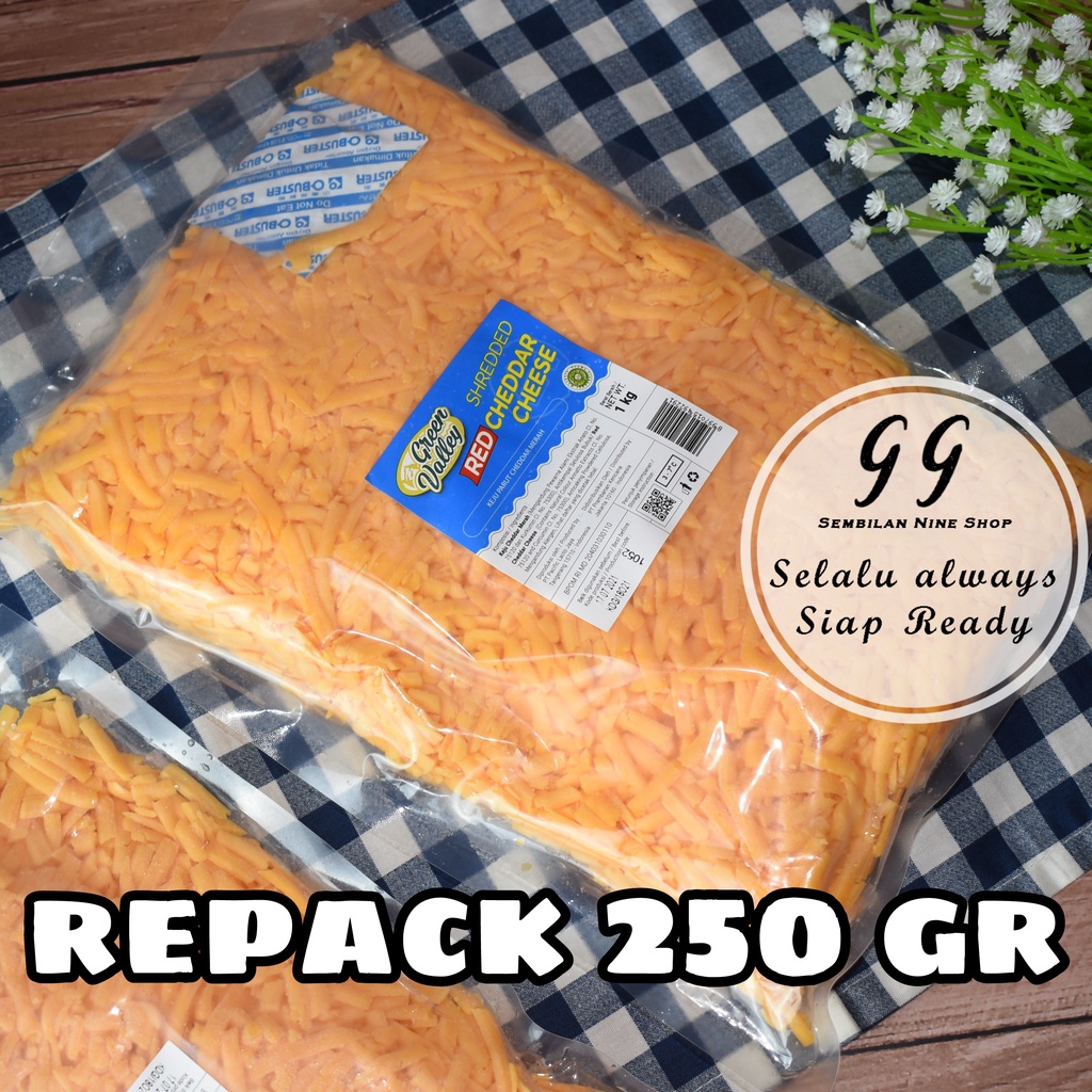 Jual GREEN VALLEY 250 Gram SHREDDED RED CHEDDAR Cheese Green Valley ...