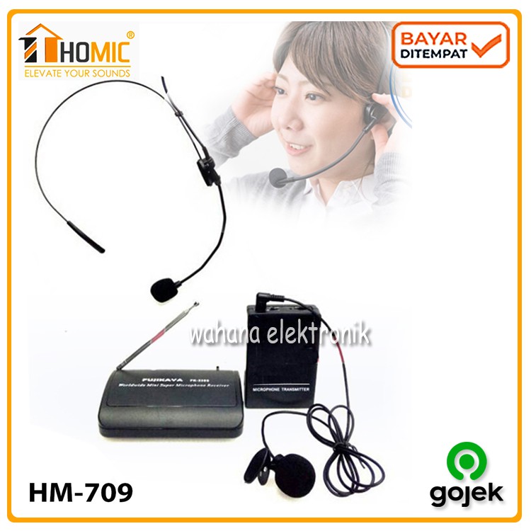 Jual Mic wireless Mic Senam Mic imam masjid kancing jepit bando Homic ...