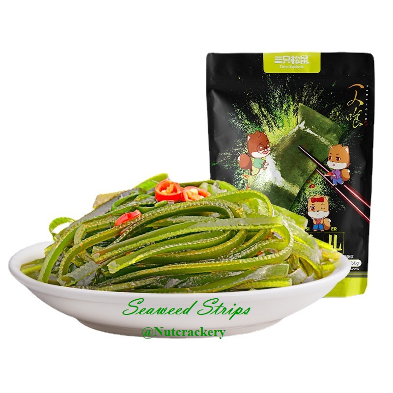 Jual Cemilan Rumput Laut Pedas Spicy Seaweed Strips Import, Three ...