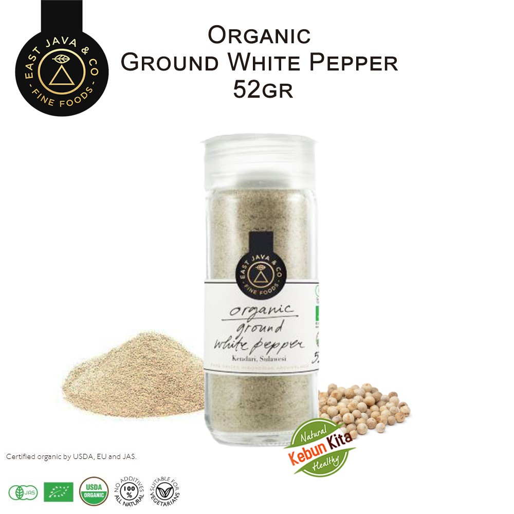 Jual East Java & Co Organic Ground White Pepper 52gr (Lada Putih Bubuk ...