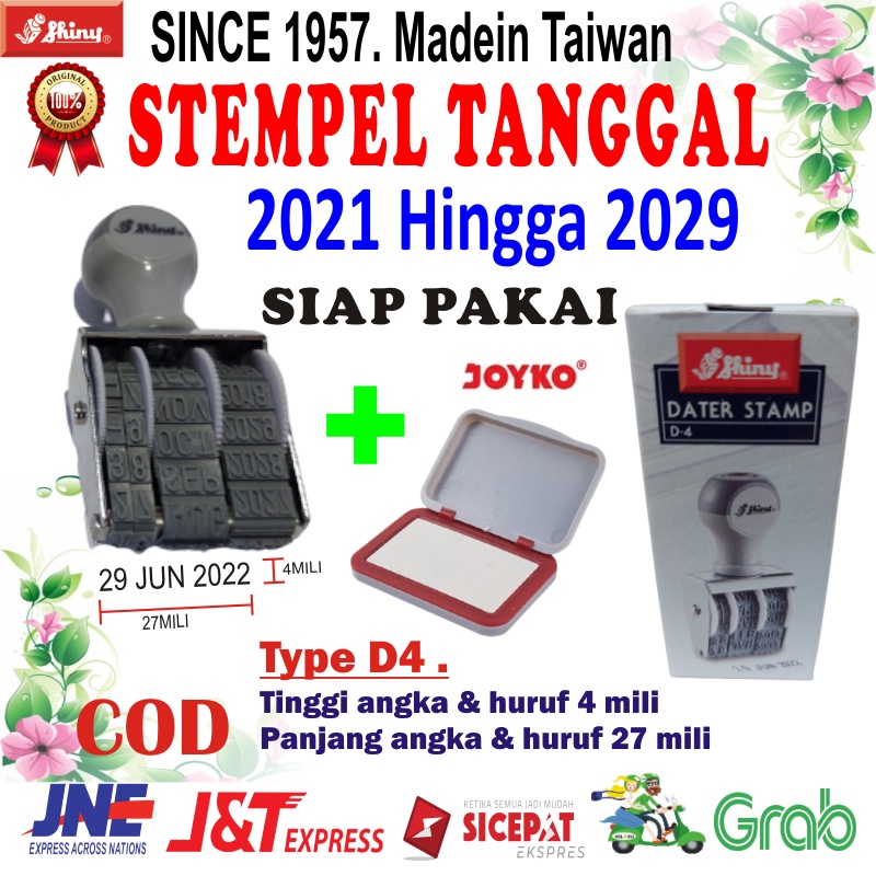 Jual SETEMPEL STEMPEL CAP TANGGAL BULAN TAHUN BON FAKTUR TINTA PLASTIK ...