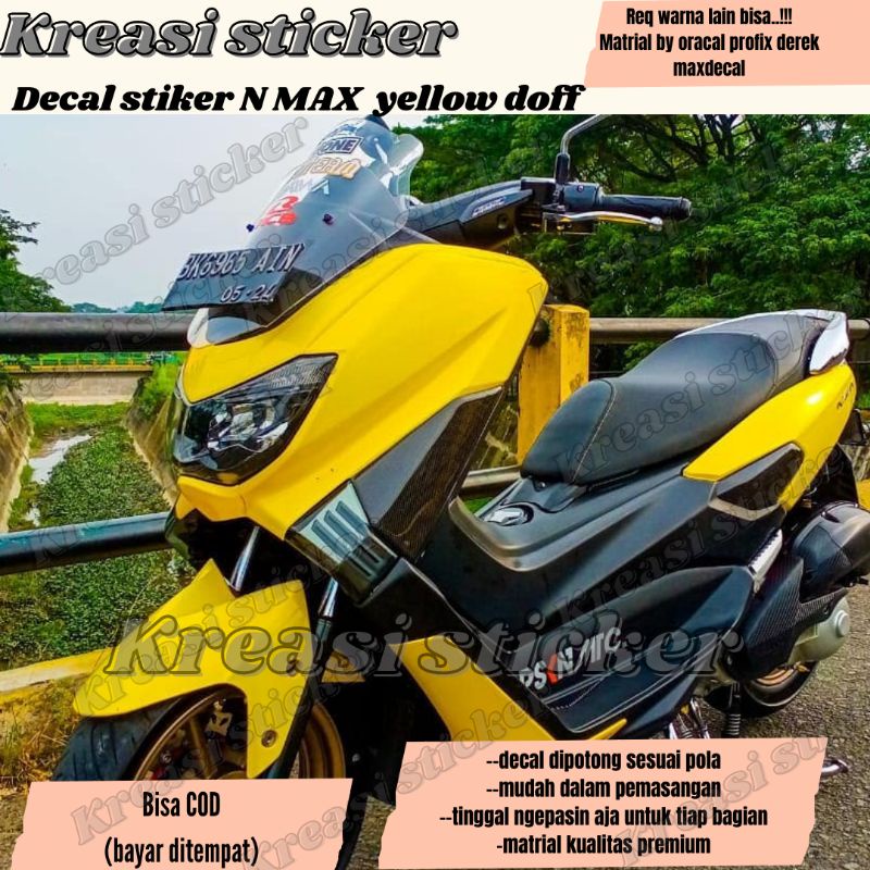 Jual decal nmax polos stiker warna kuning doff/glossy full body nmax ...