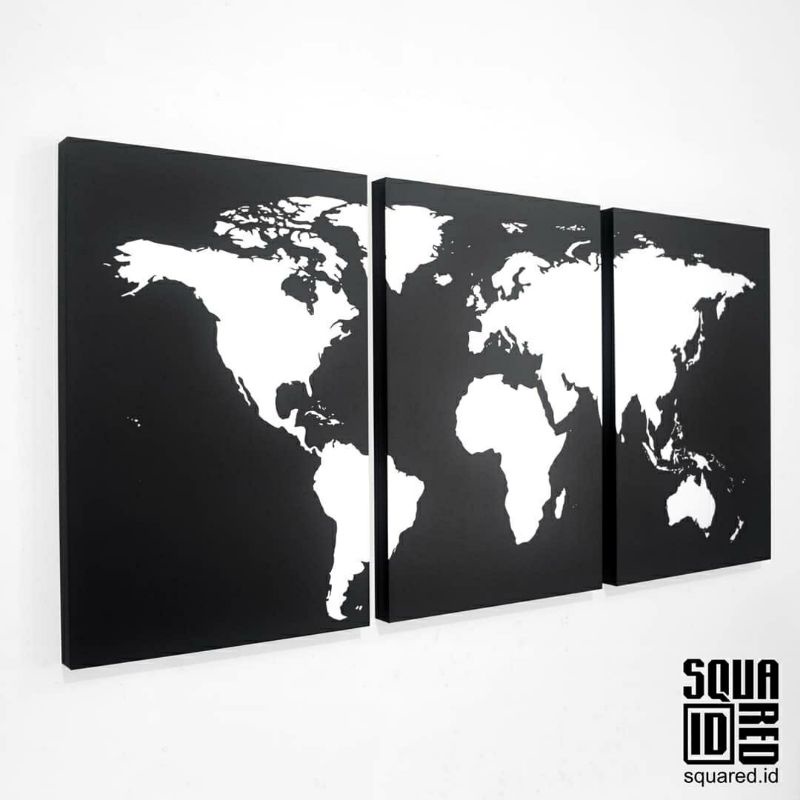 Jual hiasan dinding world map hitam putih | Shopee Indonesia