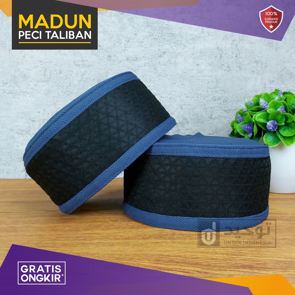 Jual Peci Taliban Madun Dewasa / Peci Madun Taliban Super - Navy Hitam ...