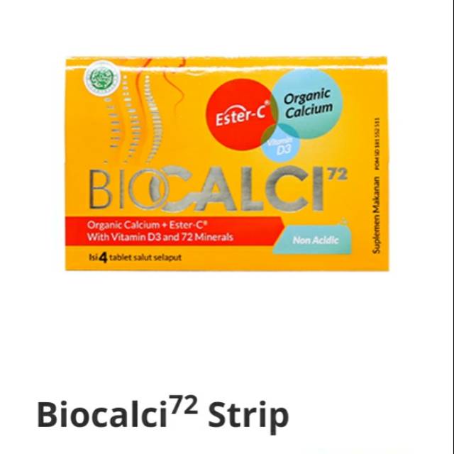 Jual Biocalci strip Organic calsium plus Ester C dengan Vitamin D3 dan ...