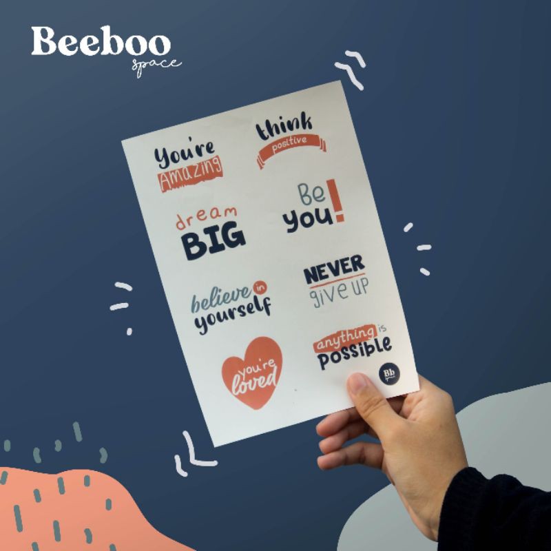 Jual Motivational Sticker Sheet | Positive Quotes Sticker Sheet A5 ...