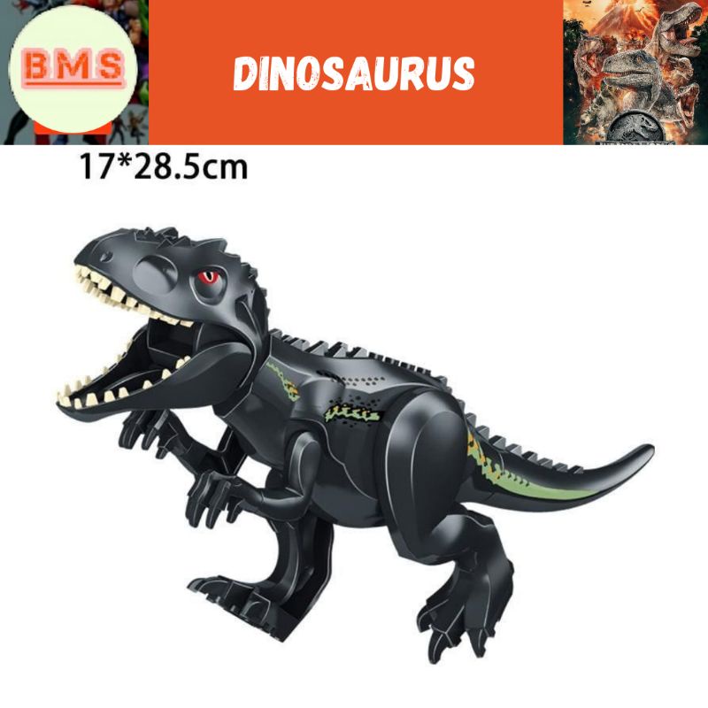 Jual Mainan dinosaurus trex hitam besar Dino bricks figure berkualitas ...