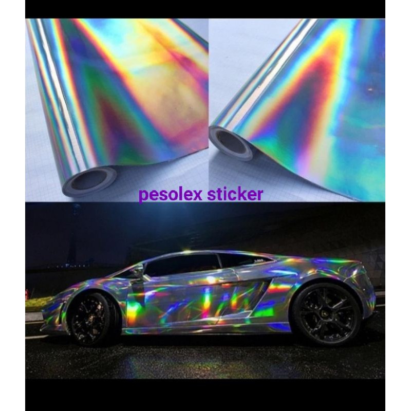 Jual Sticker Stiker Skotlet Vinyl Laser Chrome Holograpich Hologram ...