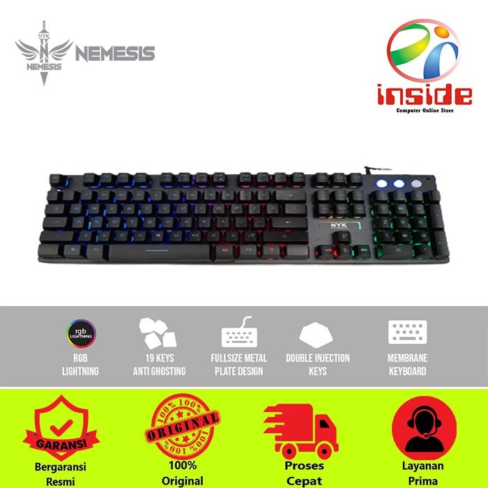 Jual Keyboard Gaming NYK Nemesis KR-201 RGB GameMaster FullSize Metal ...