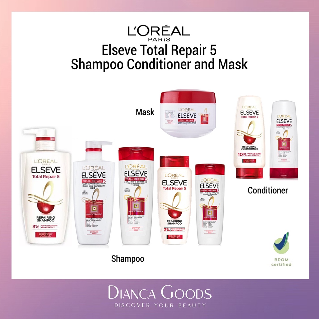 Jual L'Oreal Paris Elseve Total Repair 5 All Set Shampoo / Conditioner ...