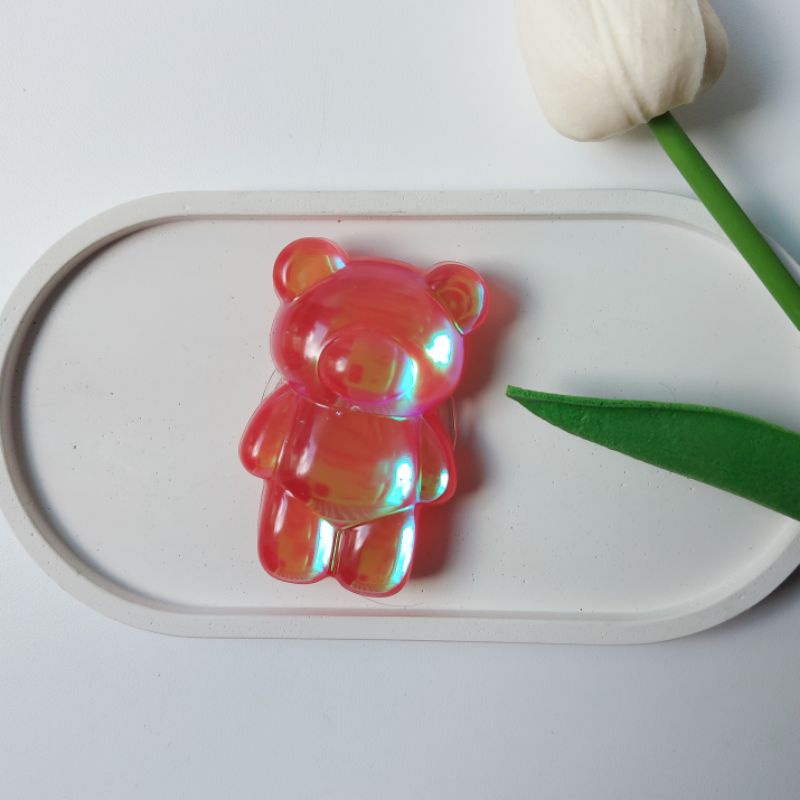 Jual [ READY STOCK ] korean popsocket aesthetic griptok gummy bear clear laser hologram glitter ...