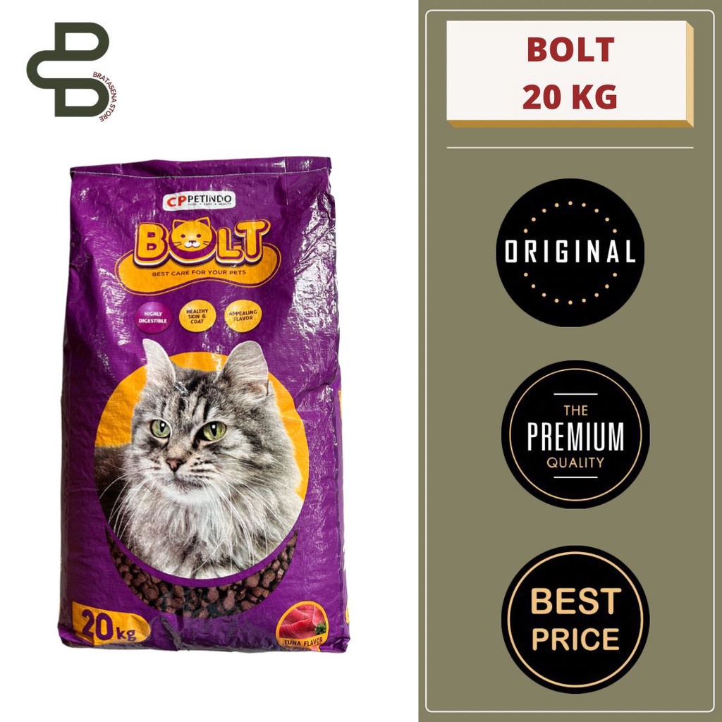 Jual BOLT CAT FOOD / MAKANAN KUCING 20KG FRESHPACK (KHUSUS GOSEND/GRAB ...