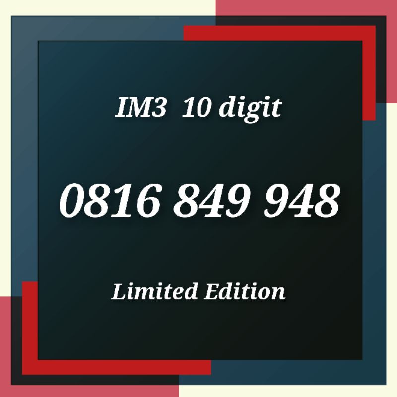 Jual Nomor cantik exclusive IM3 10 digit Reguler varian angka cerminan limited edition 849 948 ...