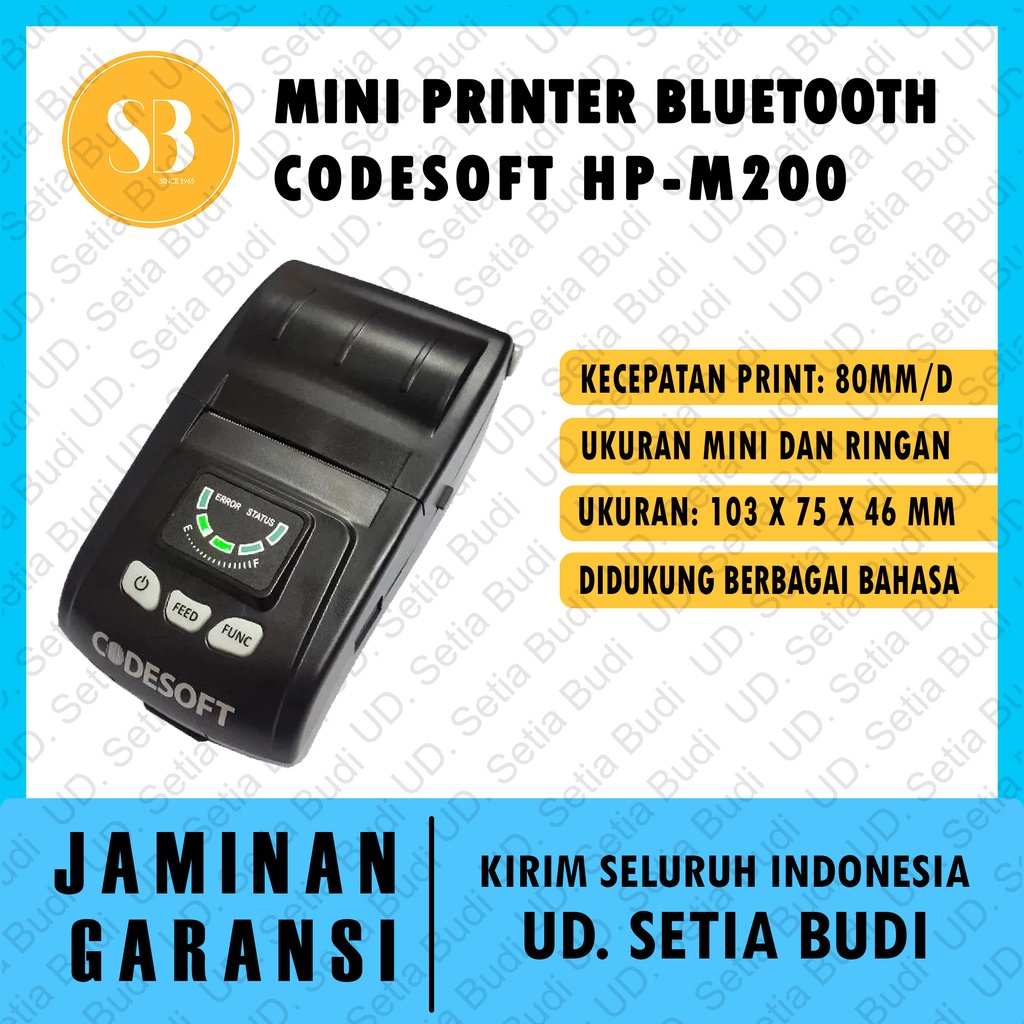Jual Mini Printer Bluetooth Codesoft HP-M200 New Mobile Printer ...