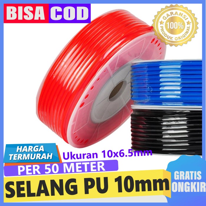 Jual Selang Pu 10mm Selang Output Pu ukuran 10x6.5mm - Panjang 50 meter | Shopee Indonesia