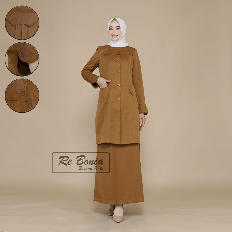 Jual seragam Tunik Pemda Sedang Wanita Terbaru Re Bonia/ Seragam PNS Kheki Sedang Wanita ...