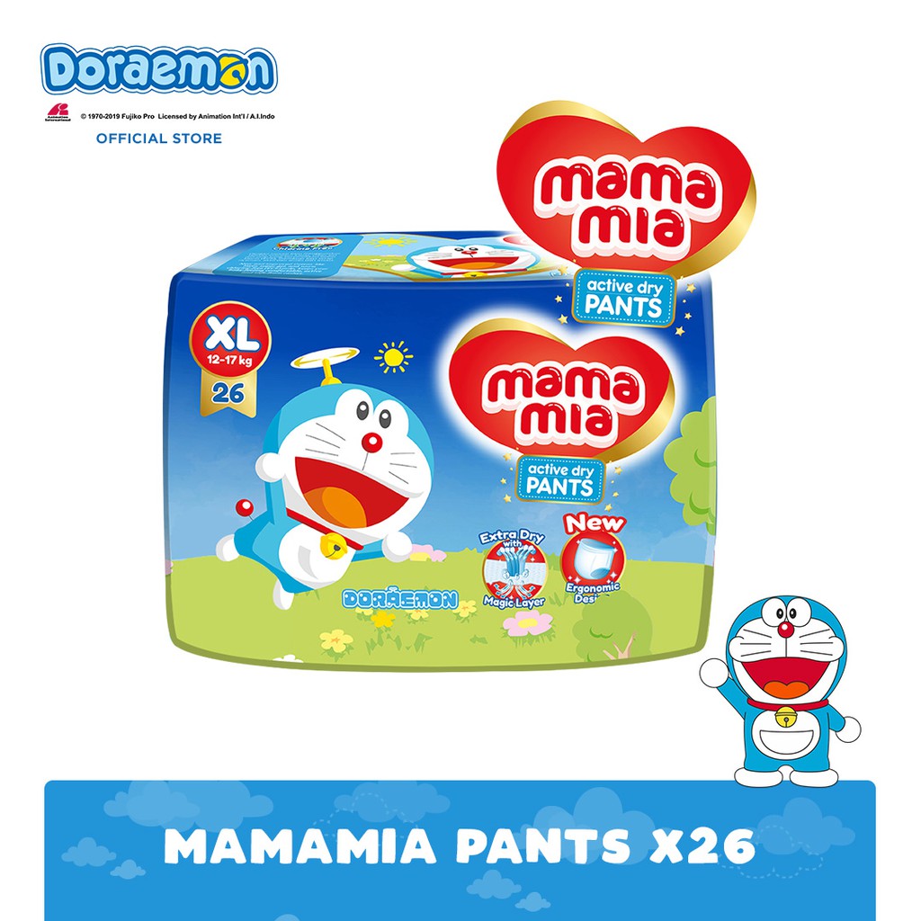 Jual Doraemon Mamamia Diapers Pants XL26 | Shopee Indonesia