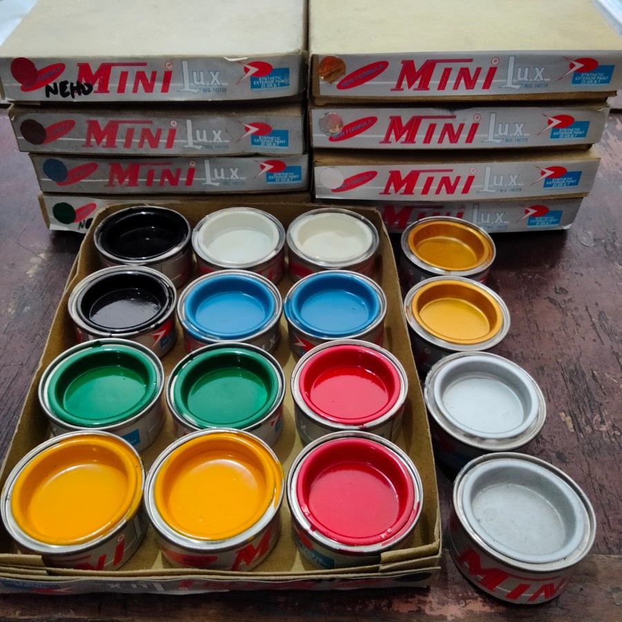 Jual cat minyak besi kayu mini 25 gram warna merek Mini Lux | Shopee ...