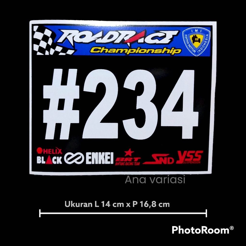 Jual stiker roadrace besar stiker motor road race stiker angka stiker ...