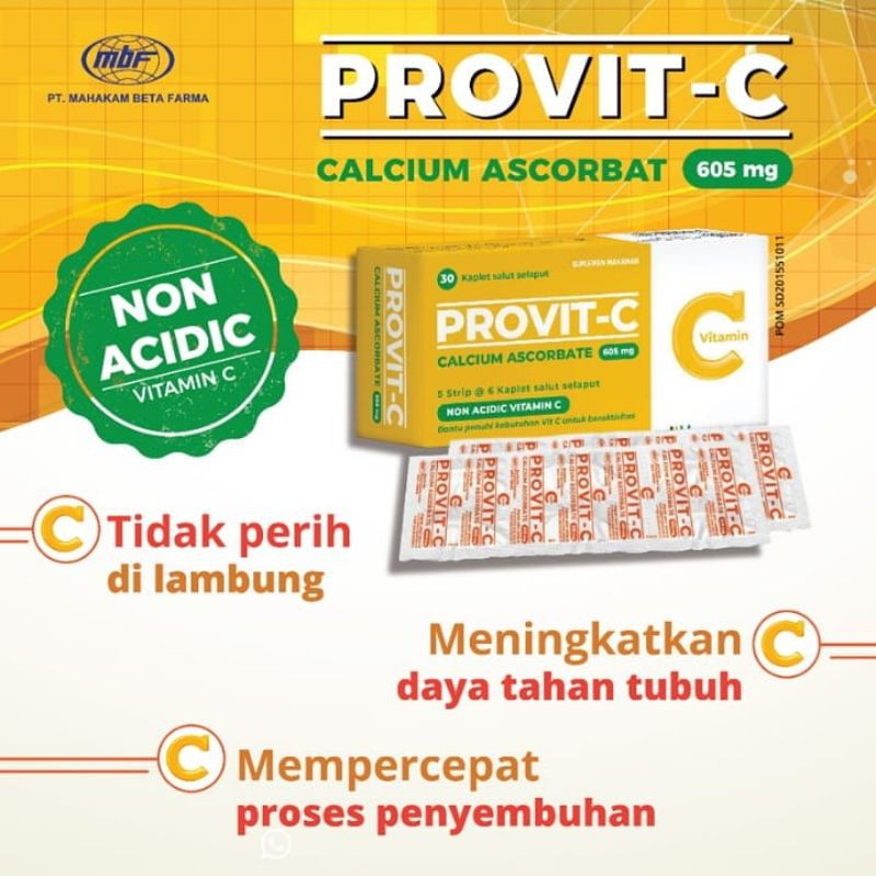 Jual PROVIT-C Non Acidic Vitamin C 605mg / vitamin daya tahan tubuh ...