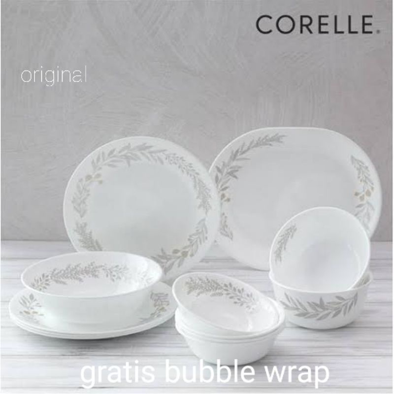 Jual Corelle Dinner Set 18 Pcs Silver Crown - packing GRATIS bubble ...