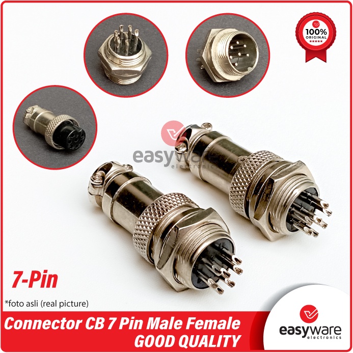Jual Set Jack Connector CB 7 Pin 7P 7Pin Set Socket CB 7 Pin Male ...