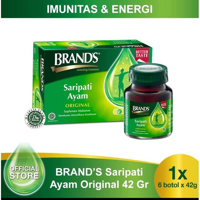 Jual Supplemen Brand's Saripati Ayam Original 42 Gr (isi 6 botol ...